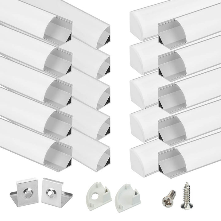 Muzata 3.3FT/1M V-shaped LED Aluminum Channel with Milky White Cover ...