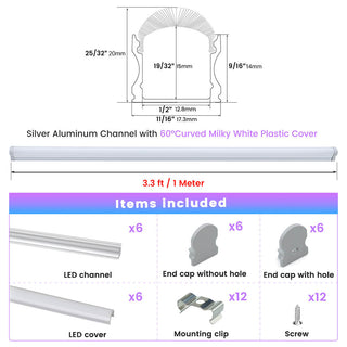 Aluminum U Channel for LED Lighting - Muzata LED – Muzata LED Channel ...