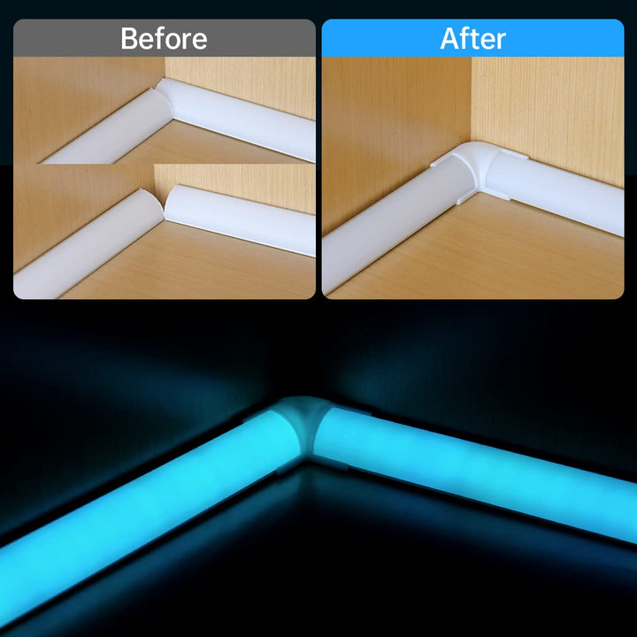 Muzata 8 Pack LED Channel Corner Connector Kit L-Shape for V1SW LC08 ...