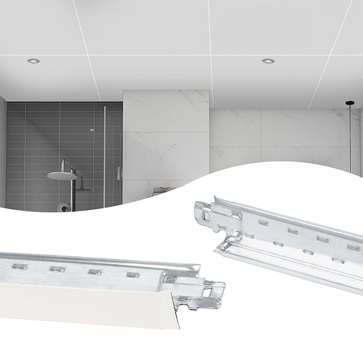 White Galvanized Steel Cross Tee Drop Ceiling Kit - Muzata TT10 ...