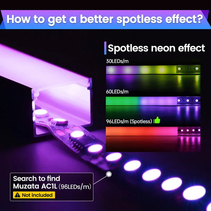 Aluminum U Channel for LED Lighting - Muzata LED – Muzata LED Channel ...